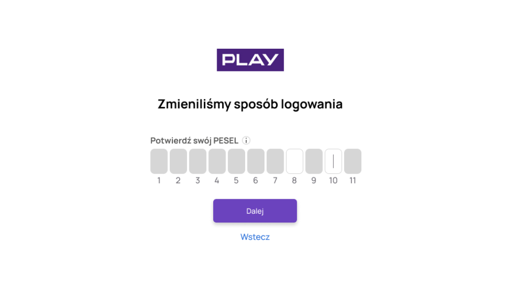 Zmiana sposobu logowania do Moich usług | Play